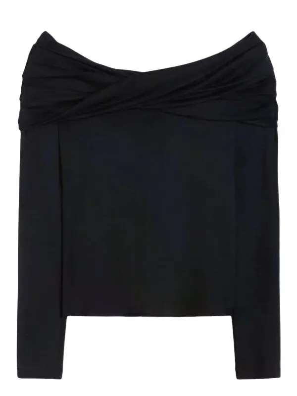 Max Mara Off-the-shoulder Long-sleeve Top - Black