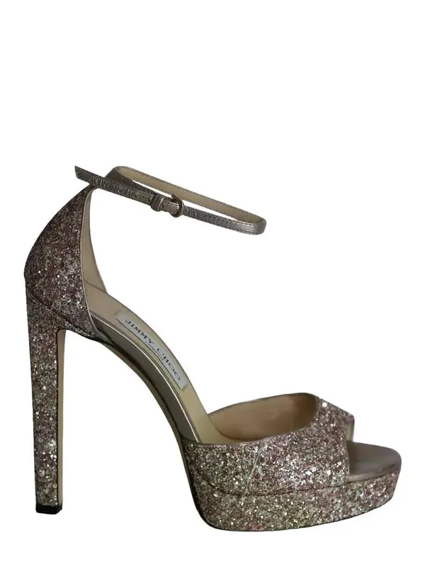 JIMMY CHOO Platform Glitter Sandals - Pink