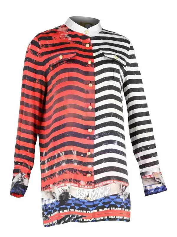 Balmain Stripe-print Shirt - Red