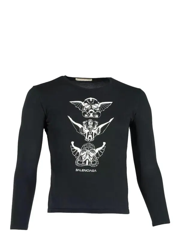 Balenciaga Printed Long Sleeve T-shirt - Black