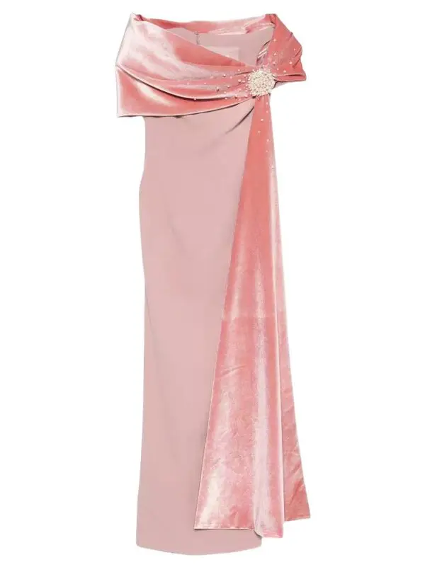 JEAN-LOUIS SABAJI Embellished Draped Maxi Dress - Pink