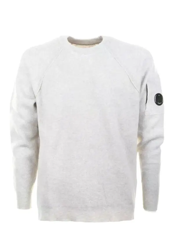 C.P. COMPANY Raglan-sleeve Lens-pocket Sweater - White