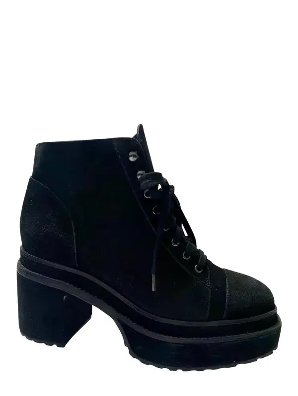 Cult Gaia Lace-up Platform Ankle Boots - Black