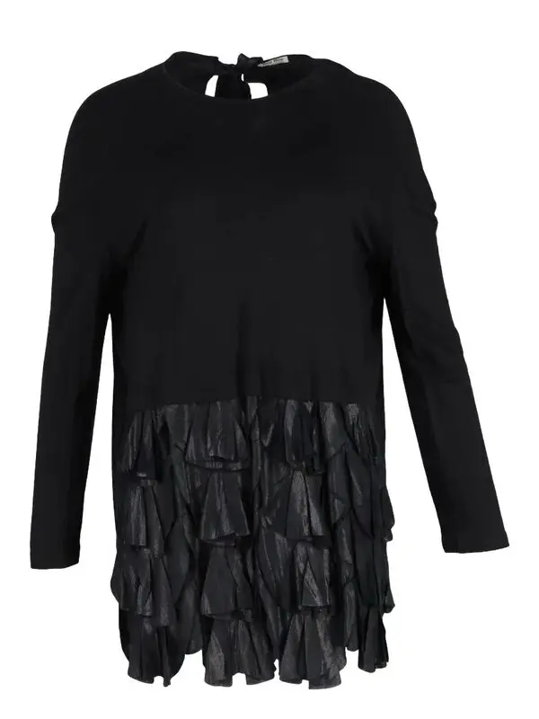 Miu Miu Long-sleeve Ruffled Blouse - Black