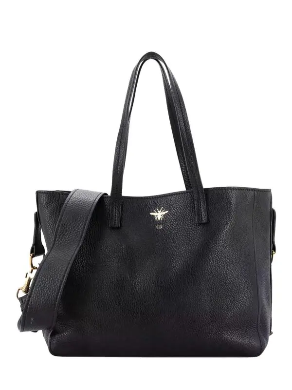 Dior D-bee Shopper Leather Medium Tote Bag - Black
