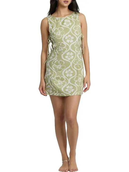BILLABONG Floral Side Cutout Mini Dress - Cactus