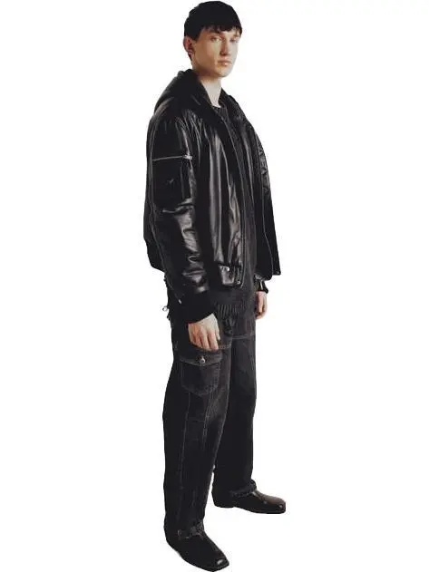 PCFG Your Itch Bomber Leather Jacket - Black