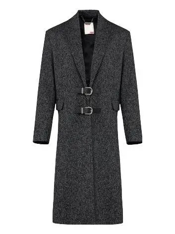 PCFG Wool And Cashmere Blend Overcoat - Black