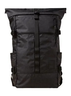 THE BROWN BUFFALO Rolltop Backpack - Black-grid