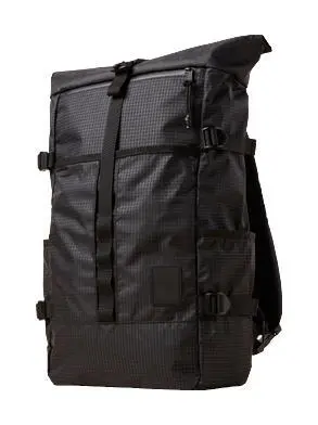 THE BROWN BUFFALO Rolltop Backpack - Black-grid