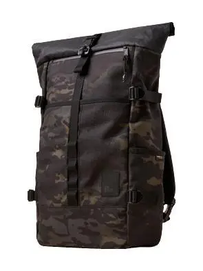 THE BROWN BUFFALO Rolltop Backpack - Black-multicam