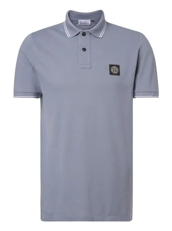 Stone Island Compass Cotton-blend Piqué Polo Shirt - Grey