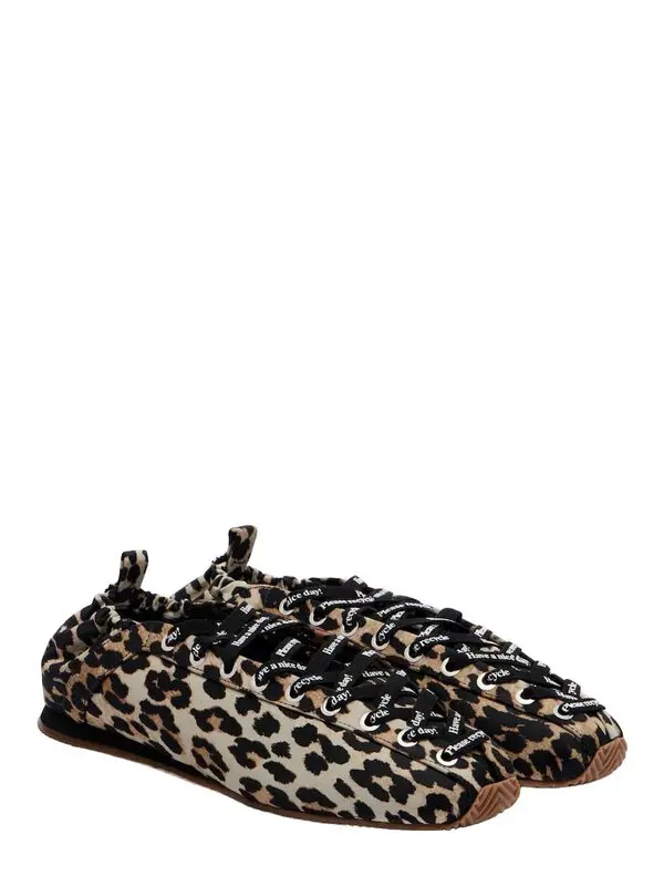 GANNI Leopard-print Ballet Flats - Brown