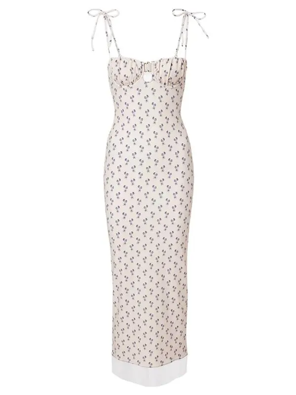 MONTCE Cynthia Floral Midi Dress - White