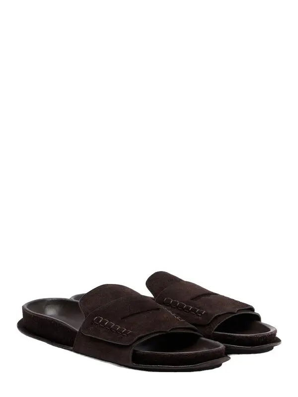 Jacquemus Suede Slides - Brown