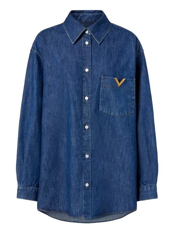 Valentino Garavani Vgold Chambray Shirt - Blue