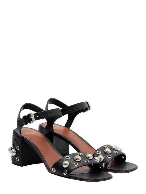 Valentino Garavani Nellcôte 60 Studded Leather Sandals - Black