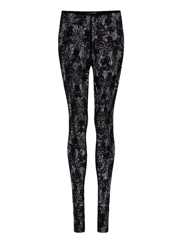 Norma Kamali Lace-embroidered Leggings - Black