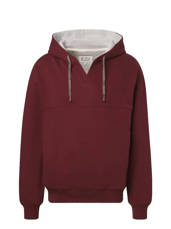 MAISON MARGIELA Cotton Jersey Hoodie - Burgundy