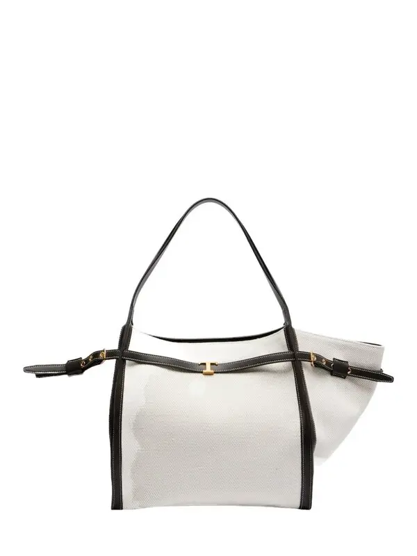 TOD'S Tim Medium Canvas Tote Bag - White