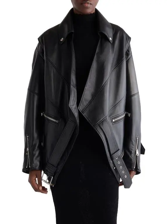 Givenchy Upside-down Leather Jacket - Black