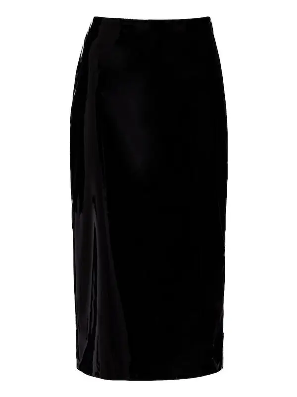 THE FRANKIE SHOP Samantha Coated Pencil Skirt - Black