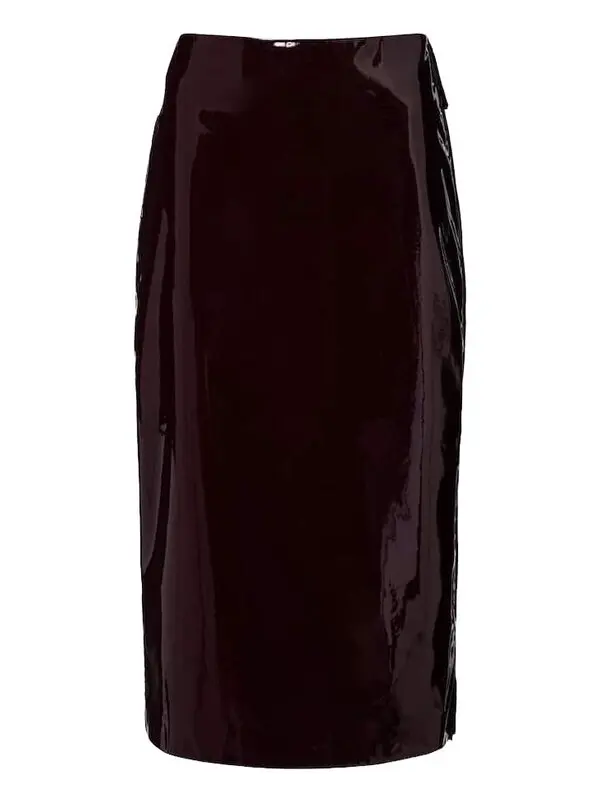THE FRANKIE SHOP Samantha Coated Pencil Skirt - Burgundy