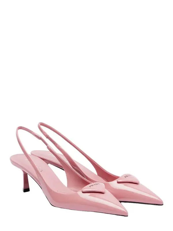 Prada Patent Leather Slingback Pumps - Pink