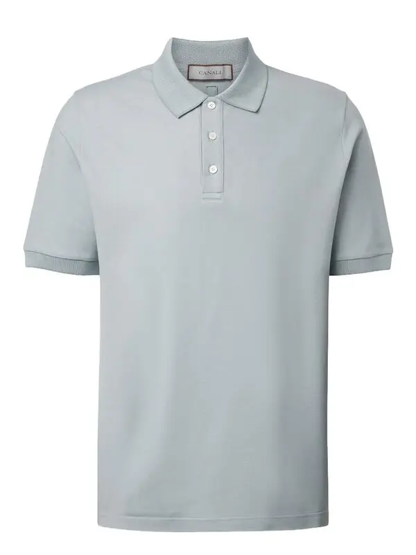 Canali Cotton Piqué Polo Shirt - Blue