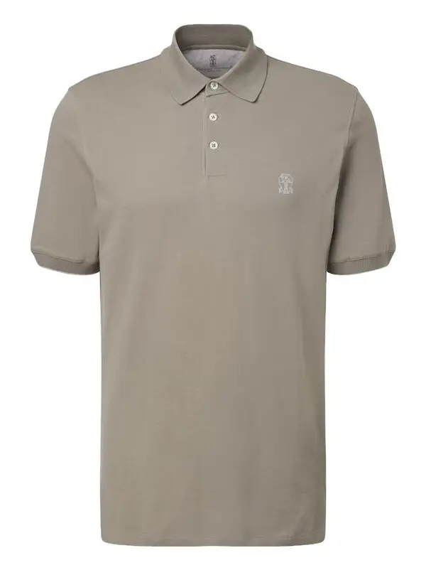 Brunello Cucinelli Cotton Piqué Polo Shirt - Grey