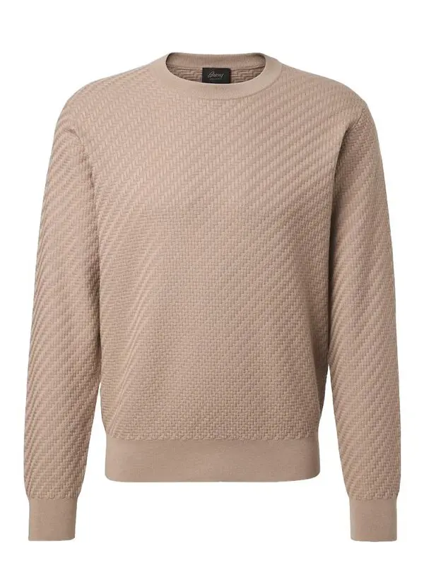 Brioni Cotton, Silk, And Cashmere Sweater - Beige