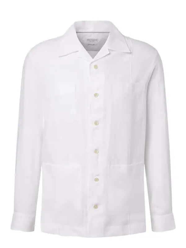 Brunello Cucinelli Hemp, Linen, And Cotton Shirt - White