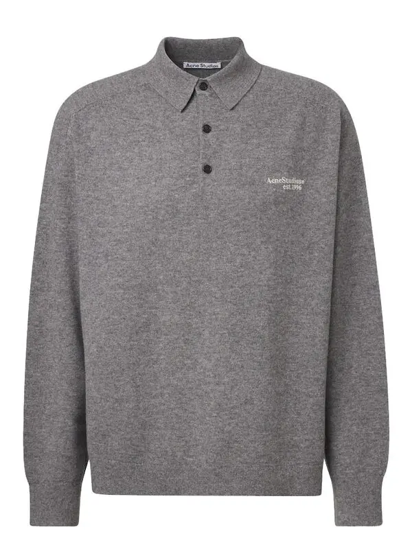 Acne Studios Wool Polo Sweater - Grey