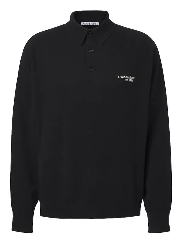Acne Studios Wool Polo Sweater - Black