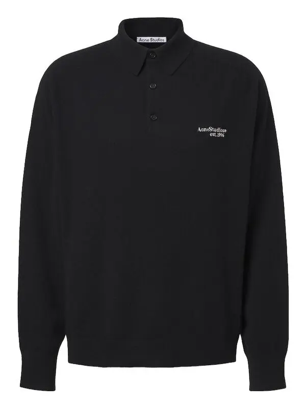 Acne Studios Wool Polo Sweater - Black