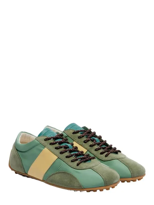 TOD'S Classic Suede-trimmed Sneakers - Green