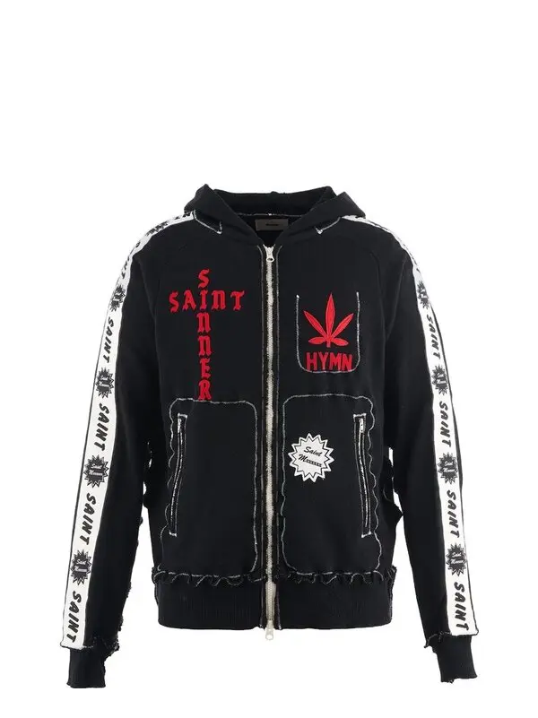 SAINT MXXXXXX X A Love Movement Zip-up Hoodie - Black