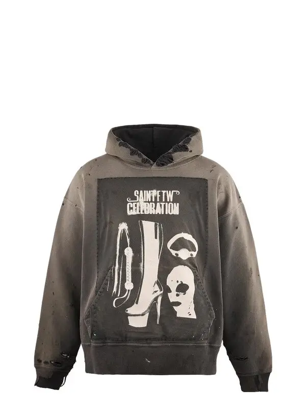 SAINT MXXXXXX Saint Celebration Washed Hoodie - Black