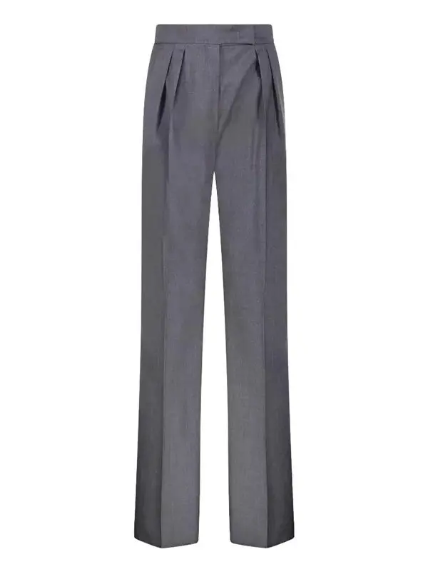 Max Mara Pleated Wide-leg Trousers - Grey