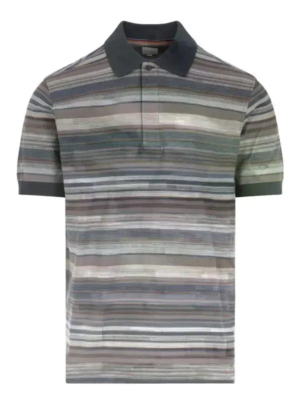 Paul Smith Striped Short-sleeve Polo Shirt - Grey