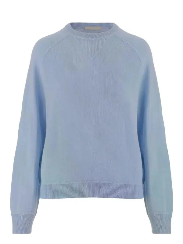 ALLUDE Crew-neck Ribbed Sweater - Blue