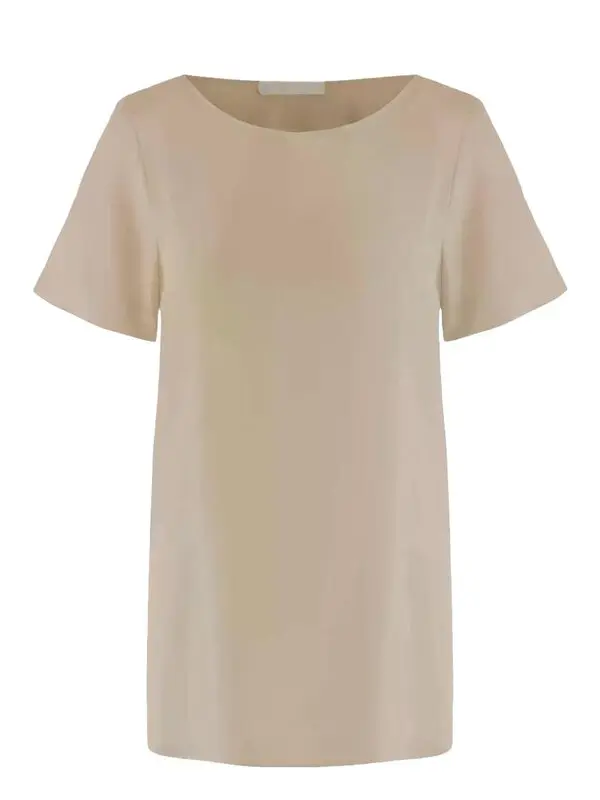 ALLUDE Side Slits Silk T-shirt - Neutrals
