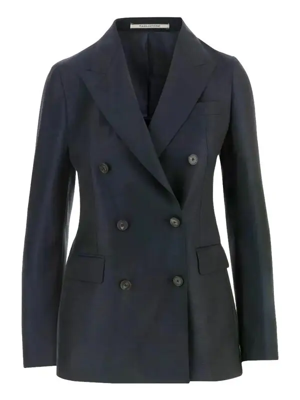 Tagliatore Peaked Lapel Double-breasted Jacket - Blue