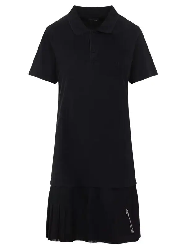 Balenciaga Pleated-hem Dress - Black