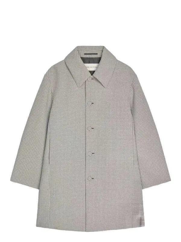 Dries Van Noten Gingham Coat - Grey