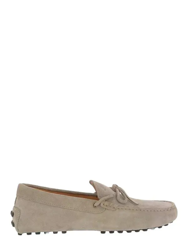 TOD'S Bow-detailed Panelled Flat Loafers - Neutrals