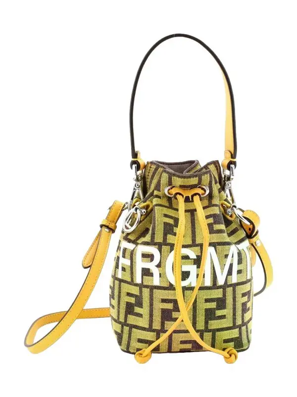 Fendi X Frgmt Mon Tresor Zucca Canvas Mini Bucket Bag - Yellow