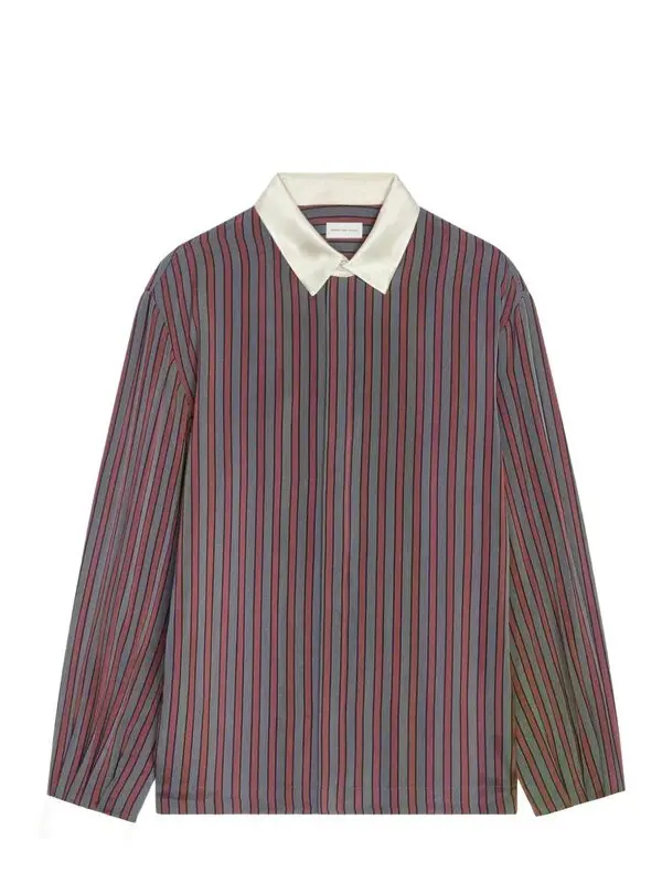 Dries Van Noten Contrast Striped Shirt - Grey