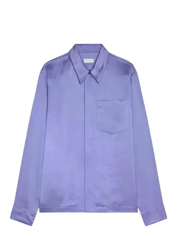 Dries Van Noten Zip-up Shirt - Purple