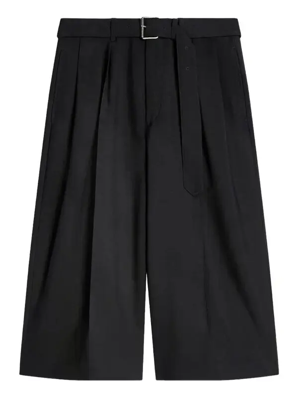 Dries Van Noten Belted Wool Shorts - Black